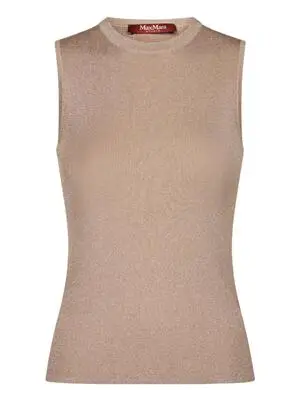 Max Mara Max Mara Studio Sante Ribbed Knit Top Nude
