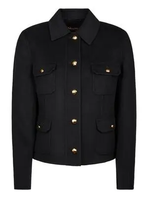 Max Mara Regular Fit Varsity Jacket With Button Closure And Pocket Detailing - Black