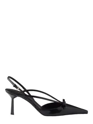 Prada Brushed Leather Slingback Pumps - Black