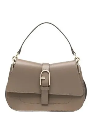 Furla Arch Logo Leather Shoulder Bag - Brown