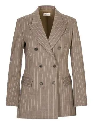 P.a.r.o.s.h Double-breasted Pinstripe Blazer - No