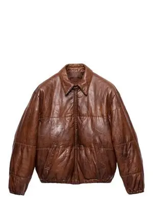 Prada Nappa Leather Jacket - Brandy