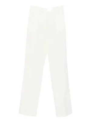 Elisabetta Franchi Gabardine Fabric Trousers - White