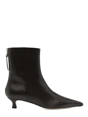AeydĒ Pointed-toe Ankle Boots With Kitten Heel - Mocha Brown
