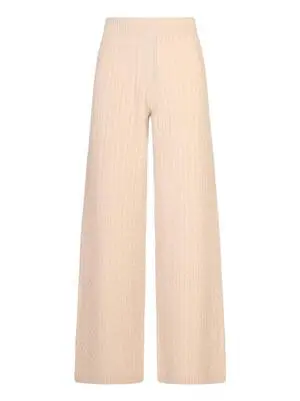 Agnona Ribbed Knit Cable Trousers - Nude