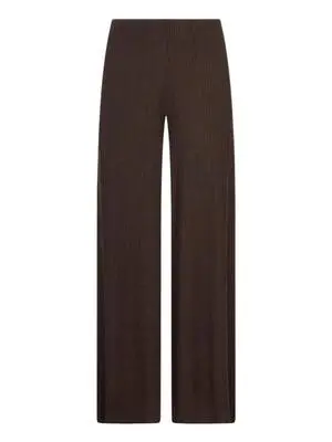 Agnona Straight-leg Ribbed Casual Pants - Black