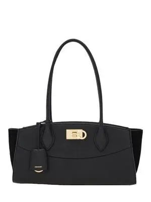 FERRAGAMO Studio Soft Bag East West - Black
