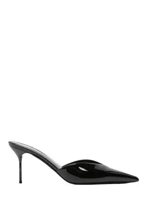 Paris Texas Patent Leather Pointed Toe Mules - Black