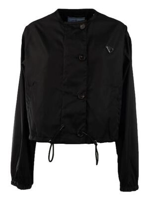 Prada Re-nylon Logo-plaque Jacket - Black