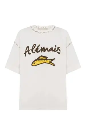 ALEMAIS Crewneck T-shirt With Fish Motif - No
