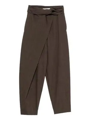 RÓHE Sarong Knot Trousers - Dark Brown