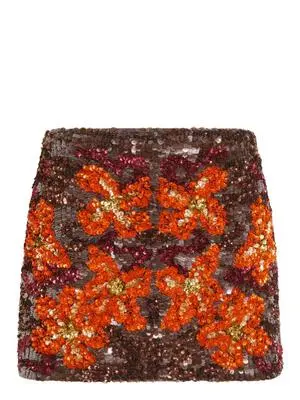 P.a.r.o.s.h Embellished Sequin Mini Skirt - No