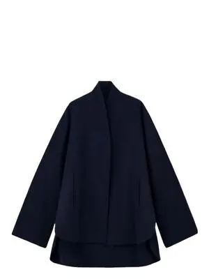 Giorgio Armani Pea Coat In Heavy Double Cashmere - Black