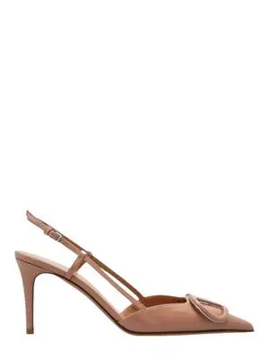 Valentino Garavani Pointed Toe High-heeled Slingback Sandals - Brown