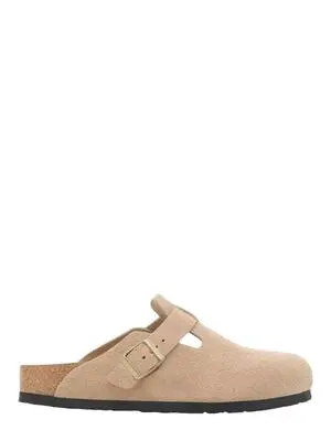 BIRKENSTOCK Boston Buckle Suede Clogs - Sandcastle
