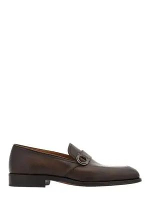 FERRAGAMO Gancini Ornament Moccasins - Brown