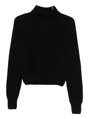 BASERANGE High Neck Ribbed Sweater - Black