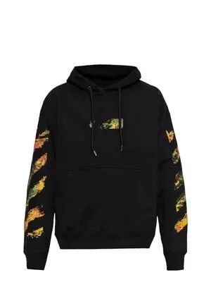 Off-White Long-sleeve Hooded Sweatshirt - Black