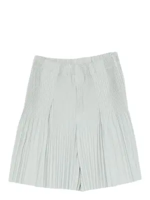 Issey Miyake Pleated Wide Leg Shorts - Grey