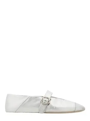 FERRAGAMO Gancini Ballet Flats - Silver