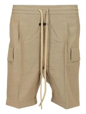 Fear Of God Logo Patch Drawstring Cargo Shorts - Beige