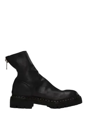 Guidi Zippered Short Boots - Black