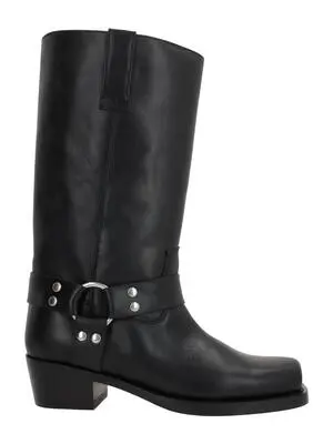 Paris Texas Square Toe Studded Ankle Boots - Black