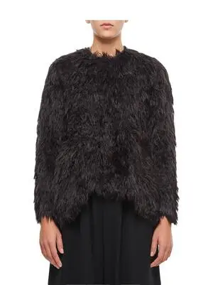 Comme Des Garçons Long Sleeve Furry Sweater - Black