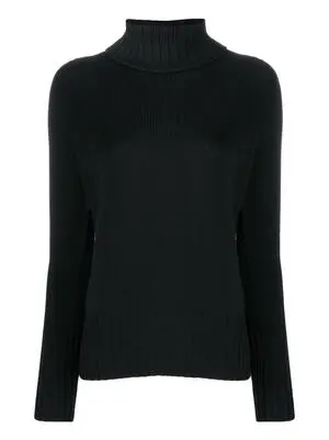 DRUMOHR Long-sleeve High-neck Sweater With Ribbed Trim - Blue