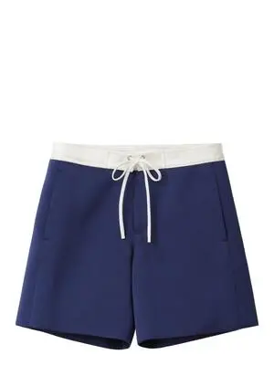 Miu Miu Satin Shorts With Contrast Waistband - Blue