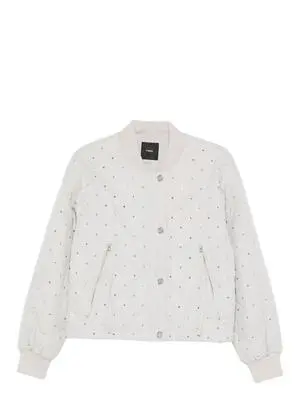 Pinko Embellished Quilted Bomber Jacket - White