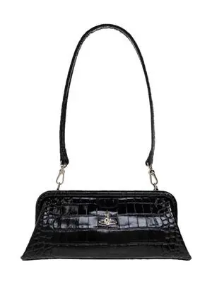 VIVIENNE WESTWOOD Orb Plaque Embossed Shoulder Bag - Black