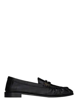 Saint Laurent Le Loafer Supple In Eel - Black