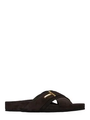 TOM FORD Wicklow T Slippers - Brown