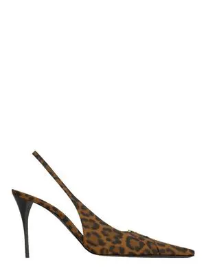 Saint Laurent Babylone Bretuil Slingback Pumps - Brown