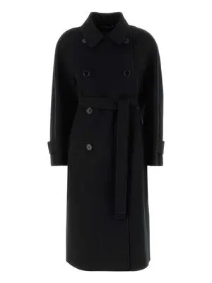 Max Mara Samanta Double-breasted Belted Coat - Black
