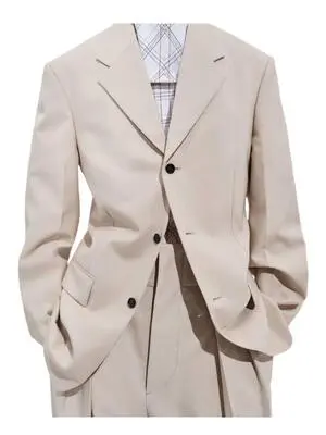 Bottega Veneta Wool And Cotton Jacket - Beige/light Blue