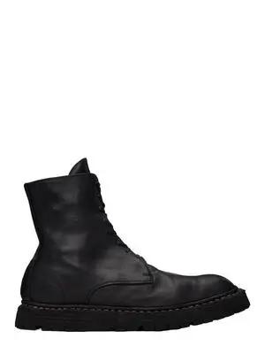 Guidi Soft Horsehide Lace Up Ankle Boots - Black