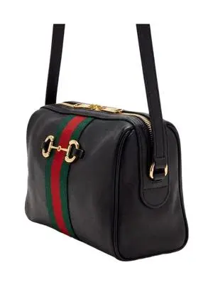 Gucci Horsebit Web Small Camera Bag - Black