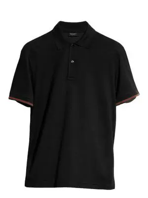 Gucci Silk Jersey Polo Shirt With Web - Black