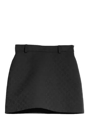Gucci Gg Cotton Blend Mini Skirt - Black