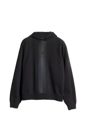Gucci Cotton Hooded Sweatshirt With Muted Web And Crest Print - Black