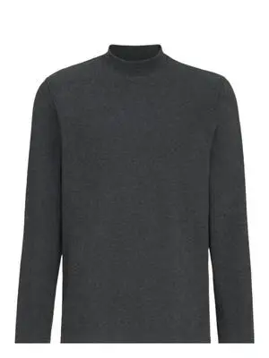 Brunello Cucinelli Long-sleeve Mock-neck T-shirt - Anthracite
