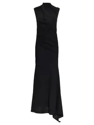 Attico Draped Scarf-back Maxi Dress - Black