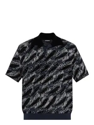 Jacquemus Fish-print Polo Shirt - Black