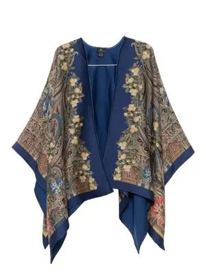 Etro Paisley Print Cape - Blue