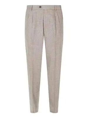 ELEVENTY ELEVENTY Pleated Check Trousers