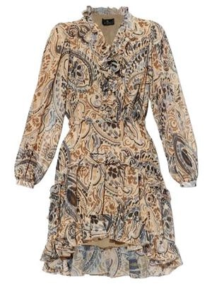 Etro Long-sleeved Printed Dress - Beige