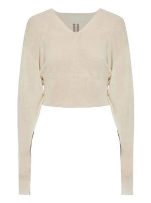 Rick Owens V-neck Cropped Top - Natural