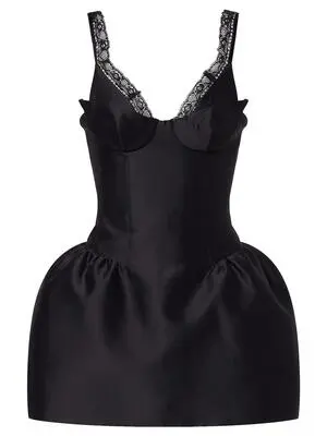 SHUSHU/TONG Lace-trimmed Minidress - Black